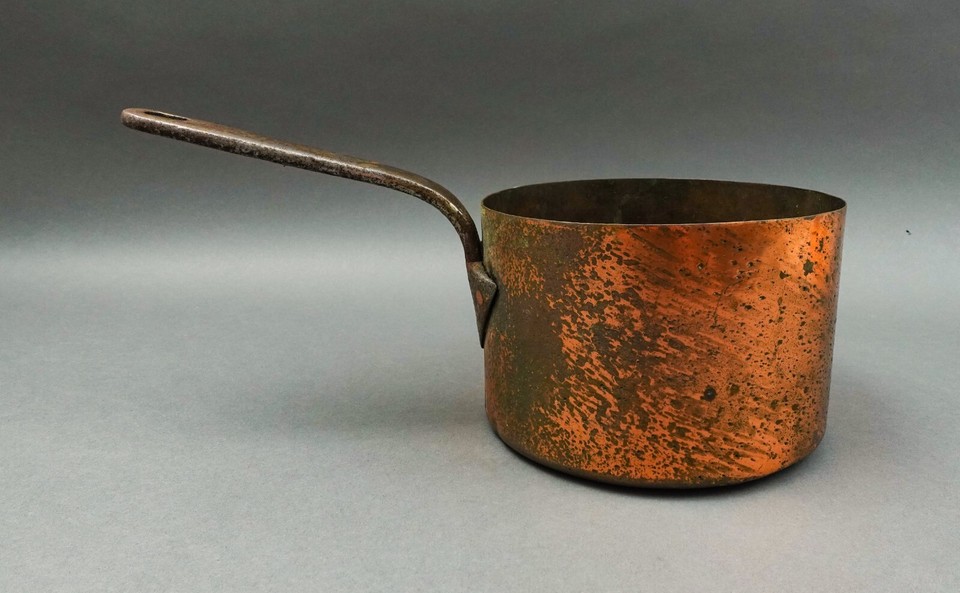 Antique Copper Hand Forged Dovetailed Sauce Pan Cooking Pot 7 1/2" | eBay