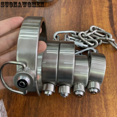 Heavy Duty Stainless Steel Wrist Hand AnkleCuffs Neck Collar Press Lock ...