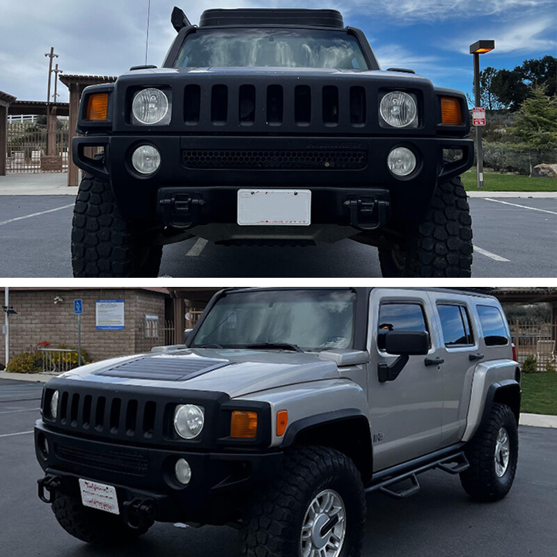 Factory Style Matte Black Front Bumper Upper Grille For Hummer H3 H3T ...