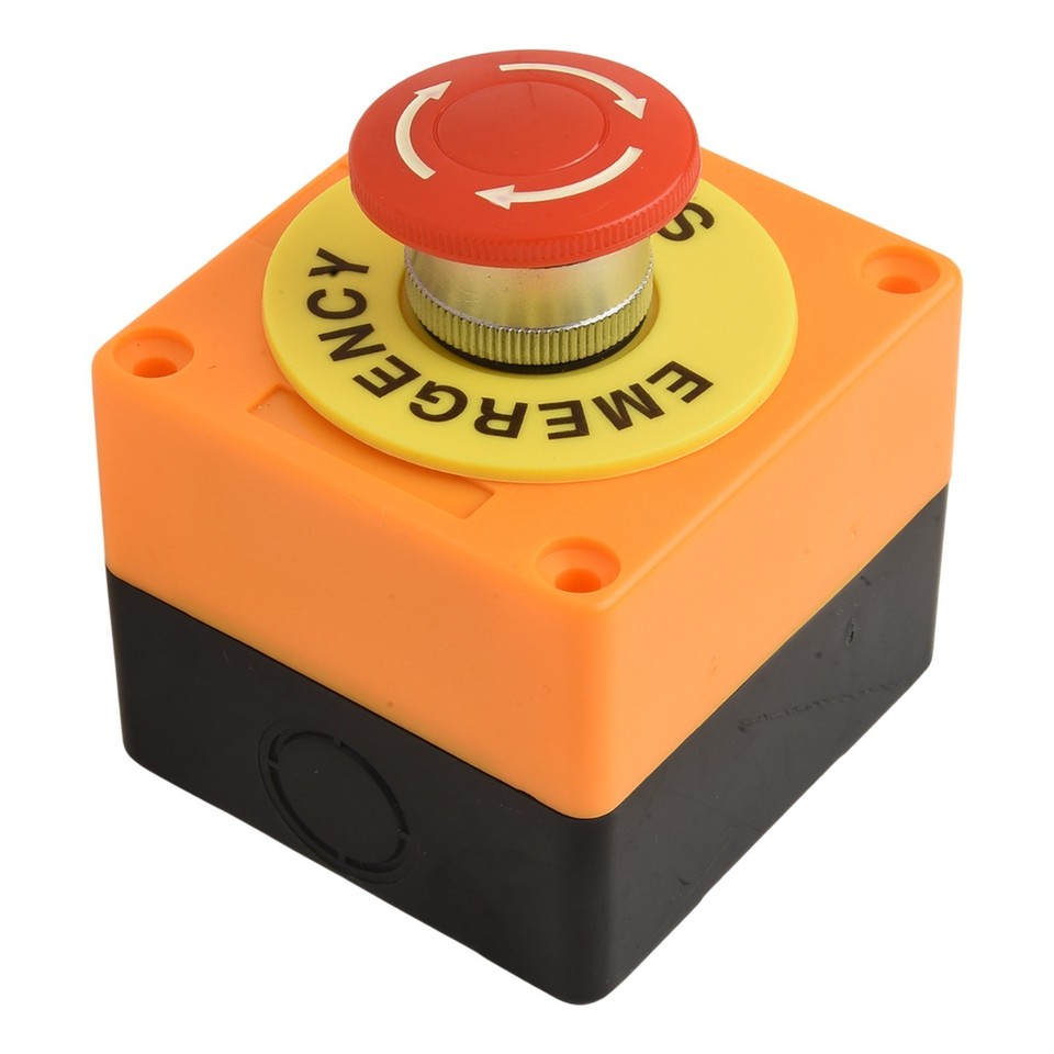 Latch Type 10A/660V Red Mushroom Push Button Switch DPST Plastic Shell ...