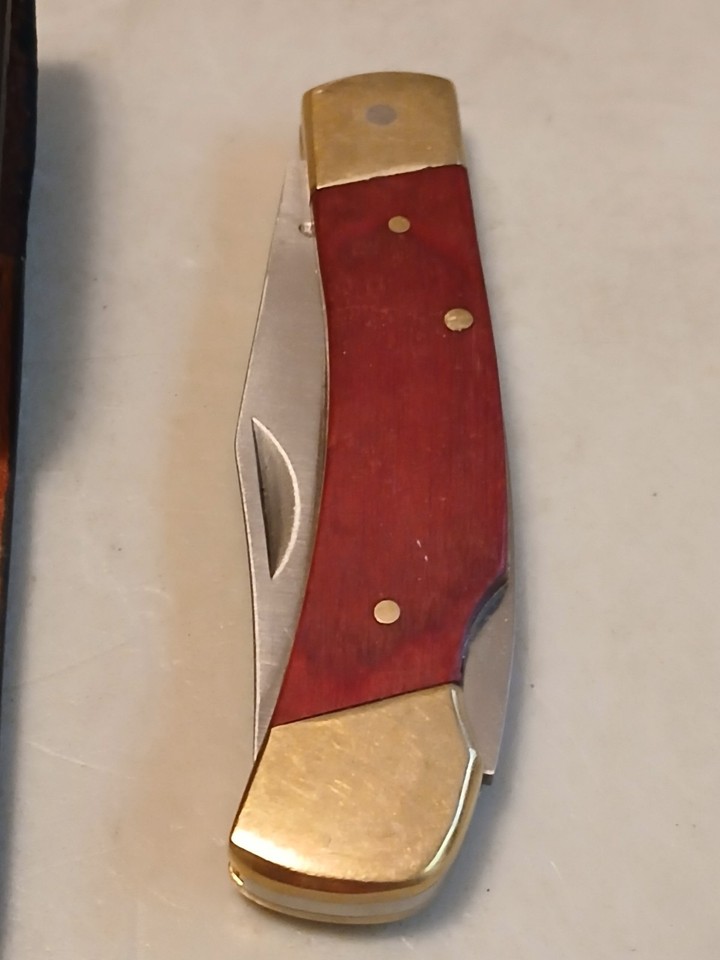 Ex Con VINTAGE SCHRADE UNCLE HENRY LB5 POCKET KNIFE with Leather Sheath ...