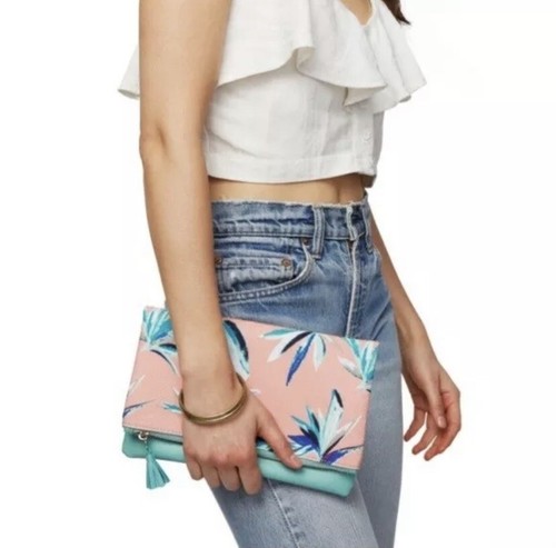 Rachel Pally IPad Tablet Clutch Case Zipper 12" Light Coral Blue Green ...