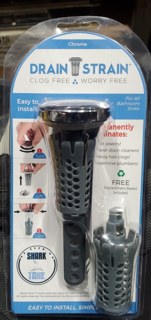 *NEW* Drain Strain Universal Fit Chrome Never Clog Bathroom Drain ...
