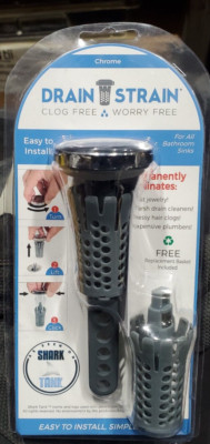 *NEW* Drain Strain Universal Fit Chrome Never Clog Bathroom Drain ...