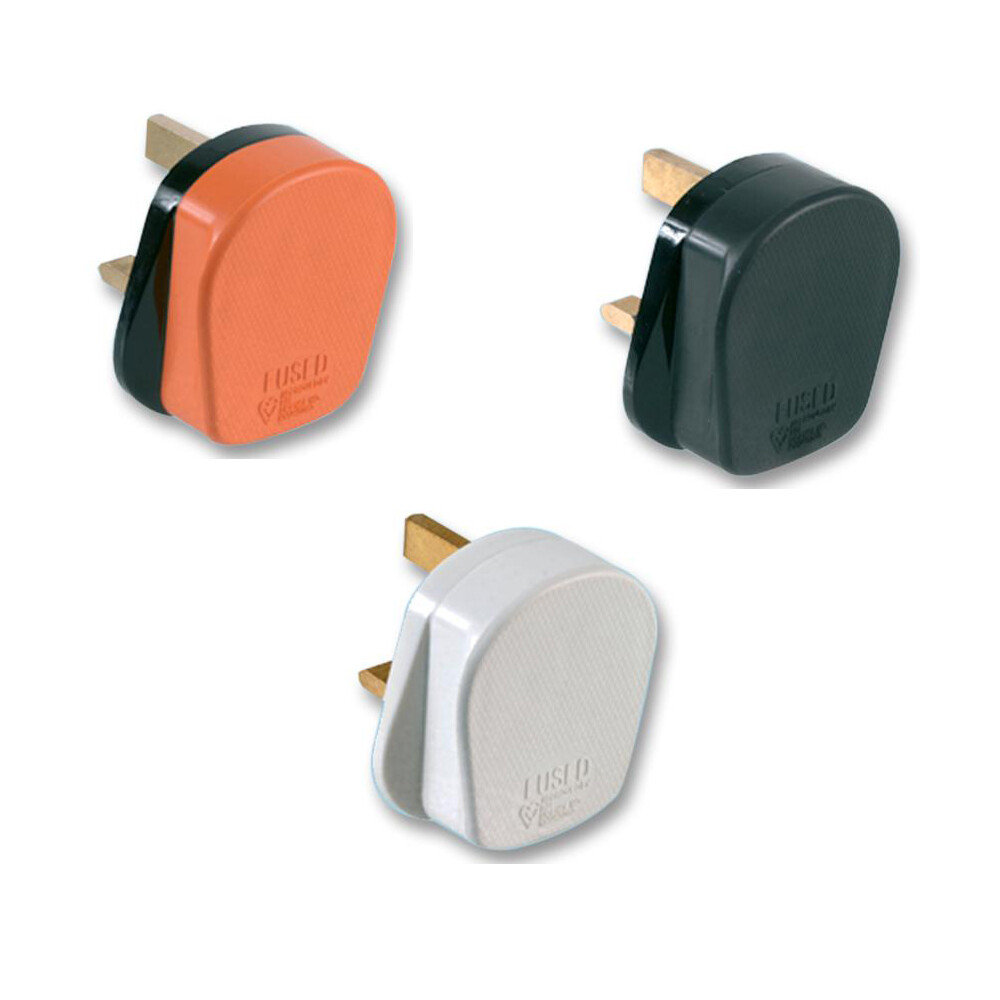 Heavy Duty Rubber 13A Plug Top Fused 3 Pin 1 5 10 20 50 100 Electric ...