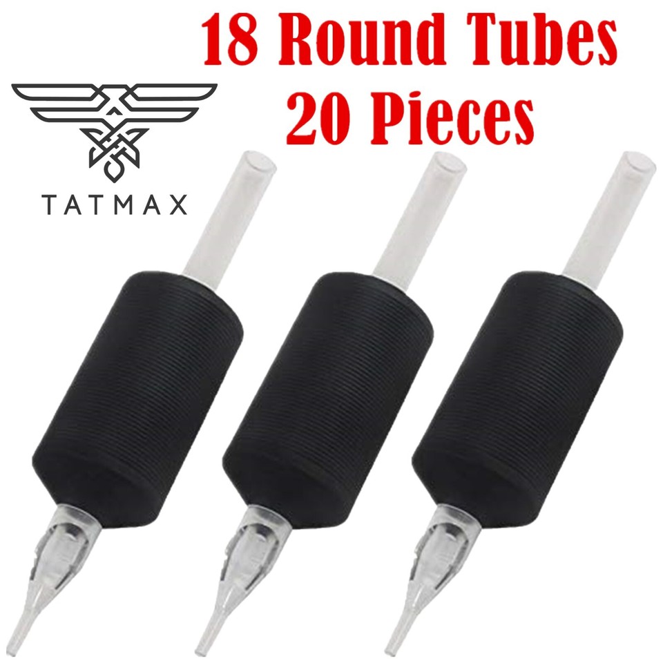 1 Inch 25mm 20 PCS Tattoo Disposable Tubes Round Tubes, Flat Tube ...