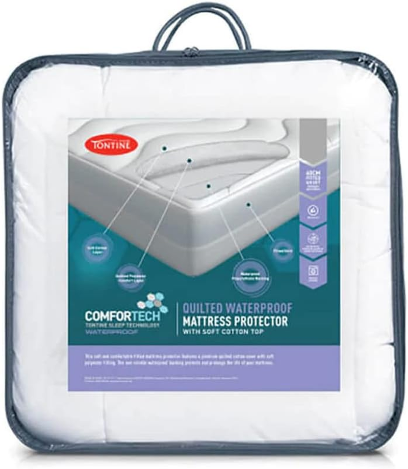 Comfortech Quilted Waterproof Mattress Protector, 50Cm Fitted | eBay