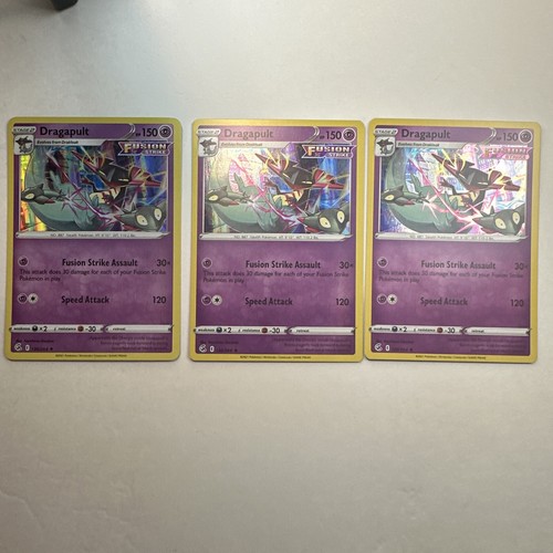 Dragapult - #130/264 X3 - Pokémon TCG: Fusion Strike Holo Rare Cards ...
