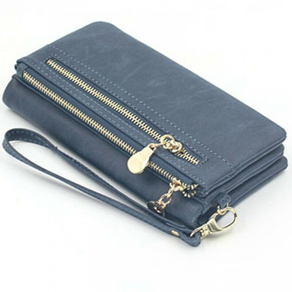 Women Wallet Long Double Purse Card Holder Cash Phone Ladies Zip Clutch ...