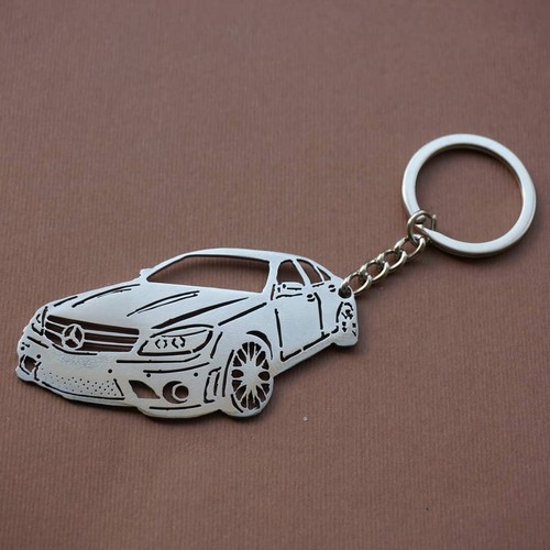 Fits for Mercedes C63 Keychain Metal Key Ring Stainless Gift Car Tuning ...