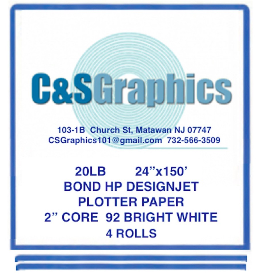 40 Rolls 24"x150' 20lb Bond HP DesignJet Plotter Paper 2" core 92 ...