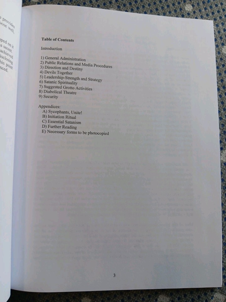 Grotto Master's Handbook Church Of Satan CoS Satanism (reprint pvt ...