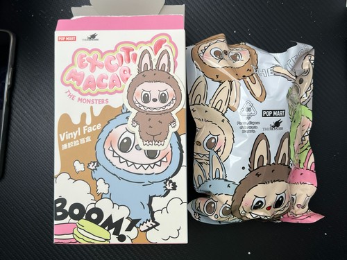 Authentic POPMART Labubu Exciting Macaron Vinyl Face Plush Toffee ...