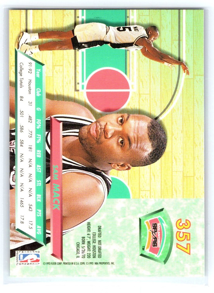 Sam Mack 1992-93 Ultra #357 Rookie | eBay