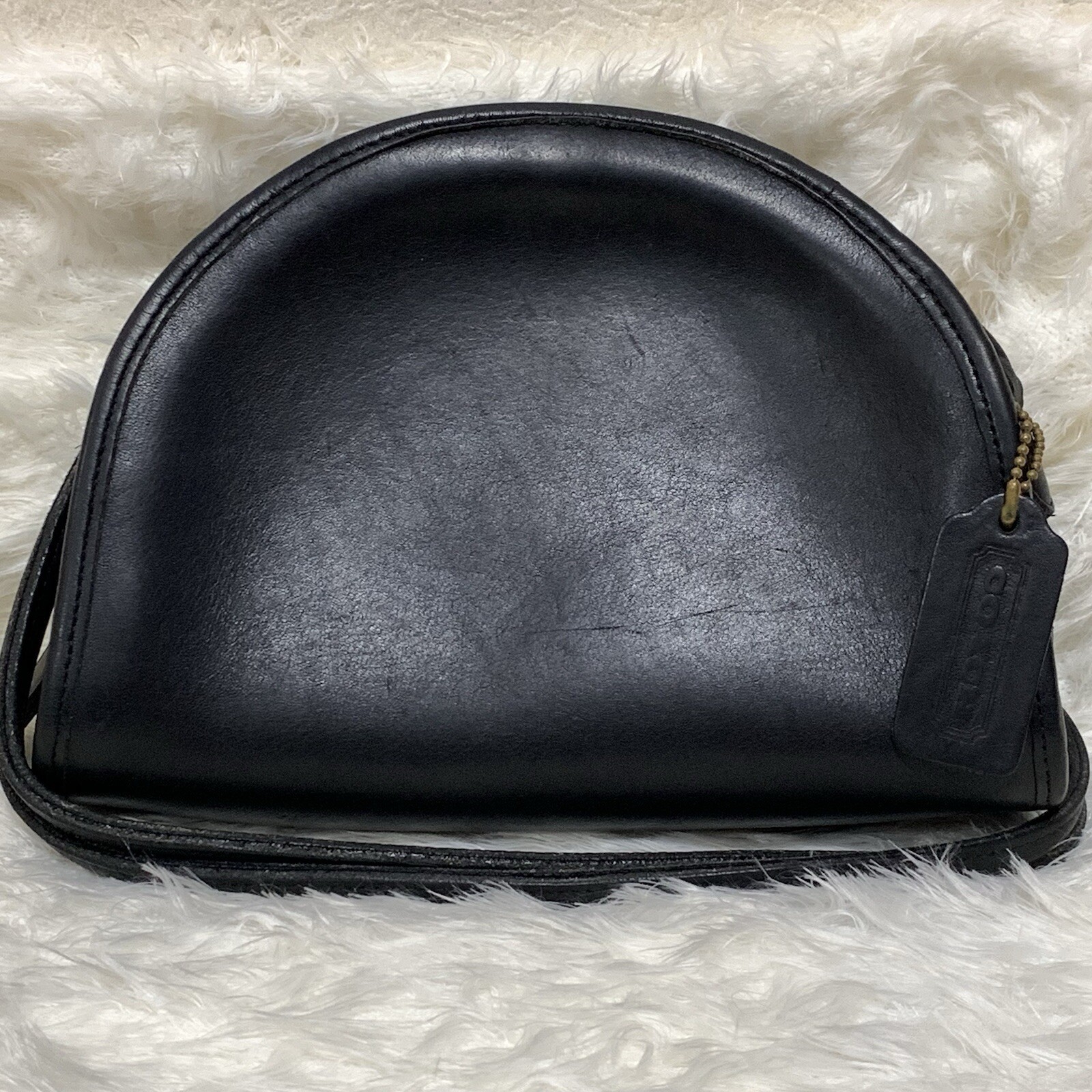 Vintage COACH Classic Leather Kimball Zip Crossbody Bag BLK 9911 Made ...
