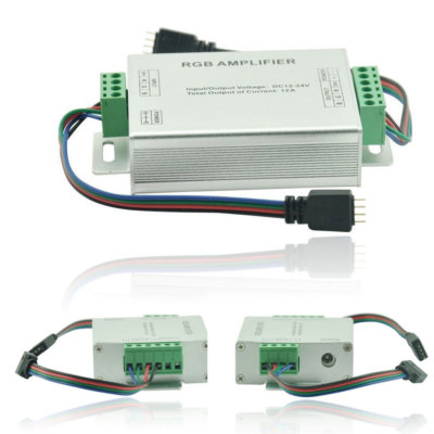 5pcs Data Repeater 12V 12A RGB Signal Amplifier For 3528 5050 LED Strip ...