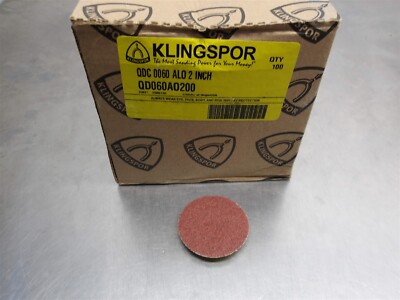 100 NEW! Klingspor 2" A/O QDC Quick Disc Connect Disc 60 Grit ...