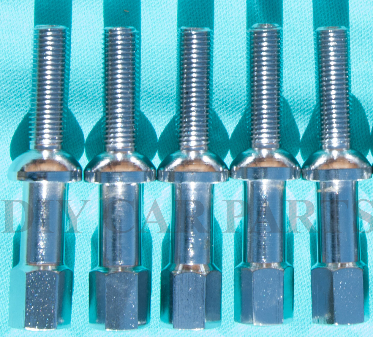 Set of 5 New Chrome Mercedes Benz Lug Bolts Nuts 560SL 500SE 420SEL ...