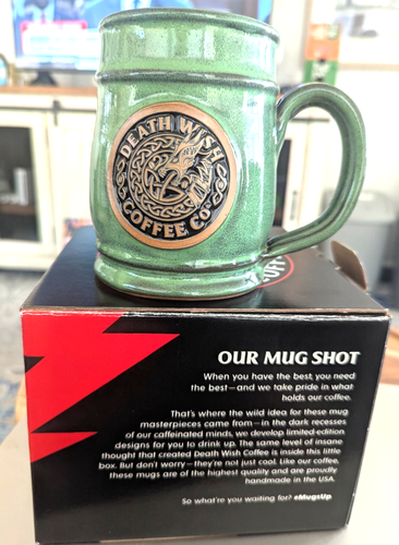 Death Wish Coffee Dragon's Dawn Tankard Jade Celtic Mug 330/2500 DW & Micro safe | eBay