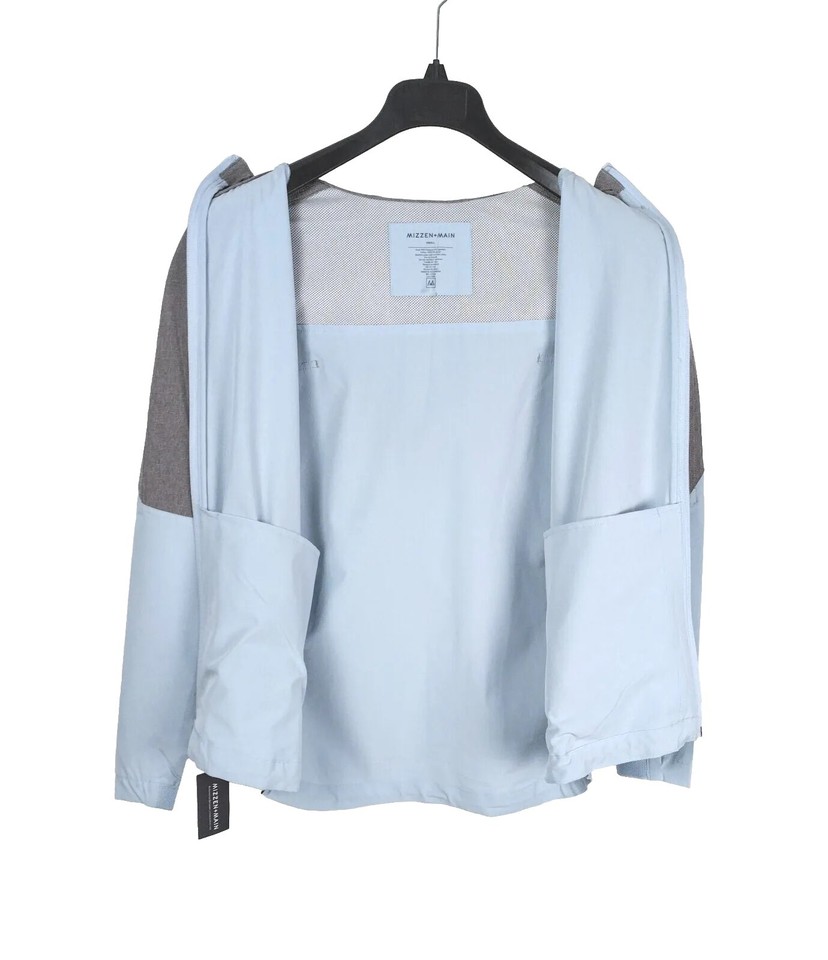 MIZZEN+MAIN Hydrashift Full Zip Hooded Jacket Blue Gray Heather Size XL ...