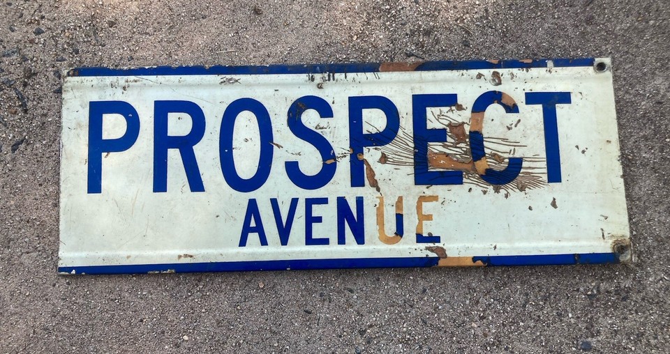 Vintage Original NYC New York City Street Sign Prospect Ave Queens ...