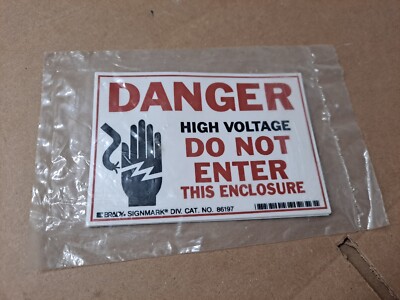 NEW BRADY 86197 DANGER STICKER Label 3 1/2" X 5" *Lot of 5* Fast ...