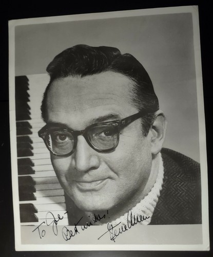 STEVE ALLEN Autographed 8"x10" B&W PHOTOGRAPH. FIRST HOST OF THE ...
