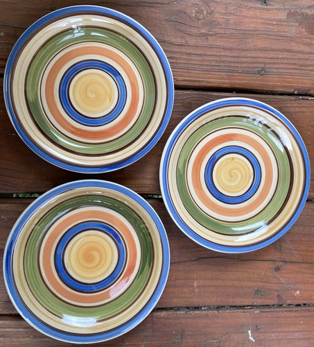 Mulberry Home Collection Portofino SWIRL RAINBOW Salad Plate Lot Of 3 ...