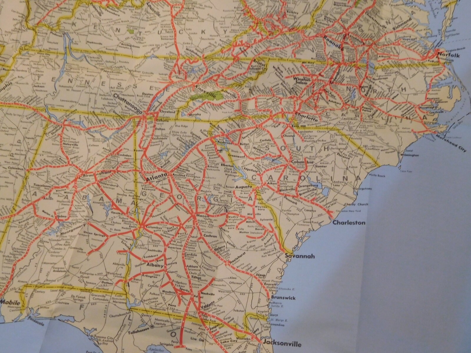 Map Norfolk Southern Operating subsidiaries 1985 NS | eBay