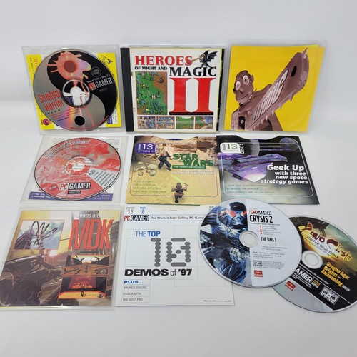 PC Gamer Demo Disc Lot of 10 CD Rom 1997 + Heroes Magic Crysis 2 Star ...