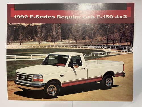 Ford 1992 F-Series F-150 4x2 Regular Cab Brochure Ad Vintage Truck ...