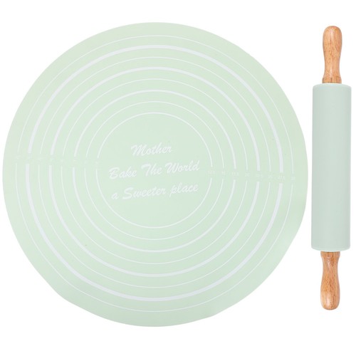 Silicone Rolling Pin Set Baking Mats for Grade Anti-skid Pie | eBay ...