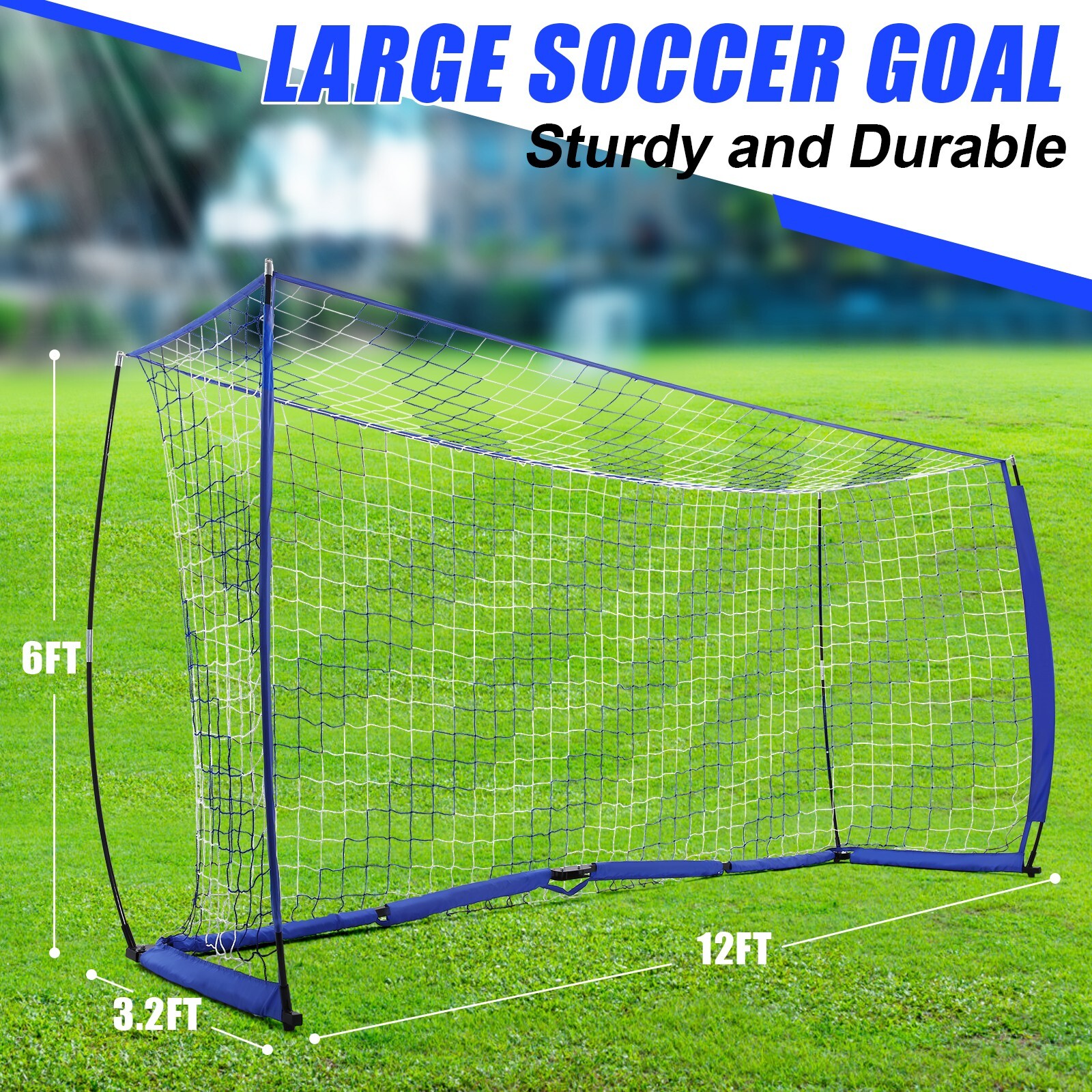 Soccer Goal Portable Bow Style Net Perfect For Soccer Practice Net 12ft ...