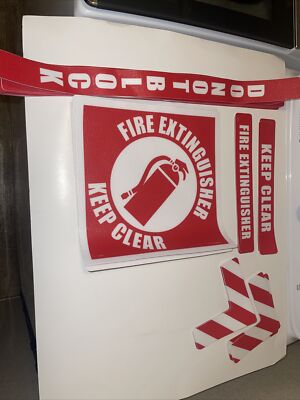 Fire Extinguisher Sign Kit 27 Peice Heavy Duty Sticker Adhesive Backing ...