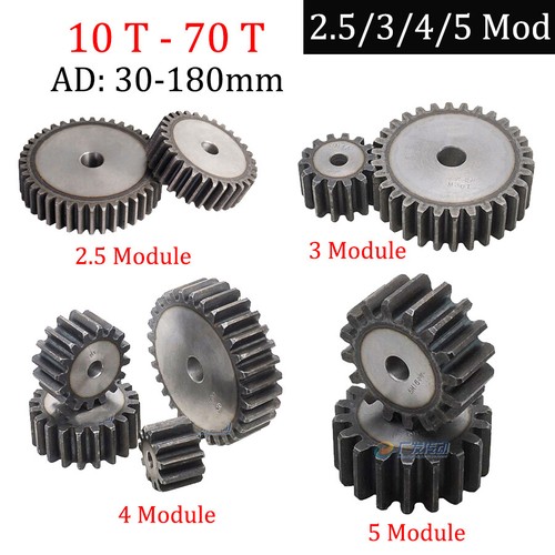 Modul 2.5/3/4/5 Zahnrad Stirnräder 10-70 Zähne Dicke 25mm-40mm C45 ...