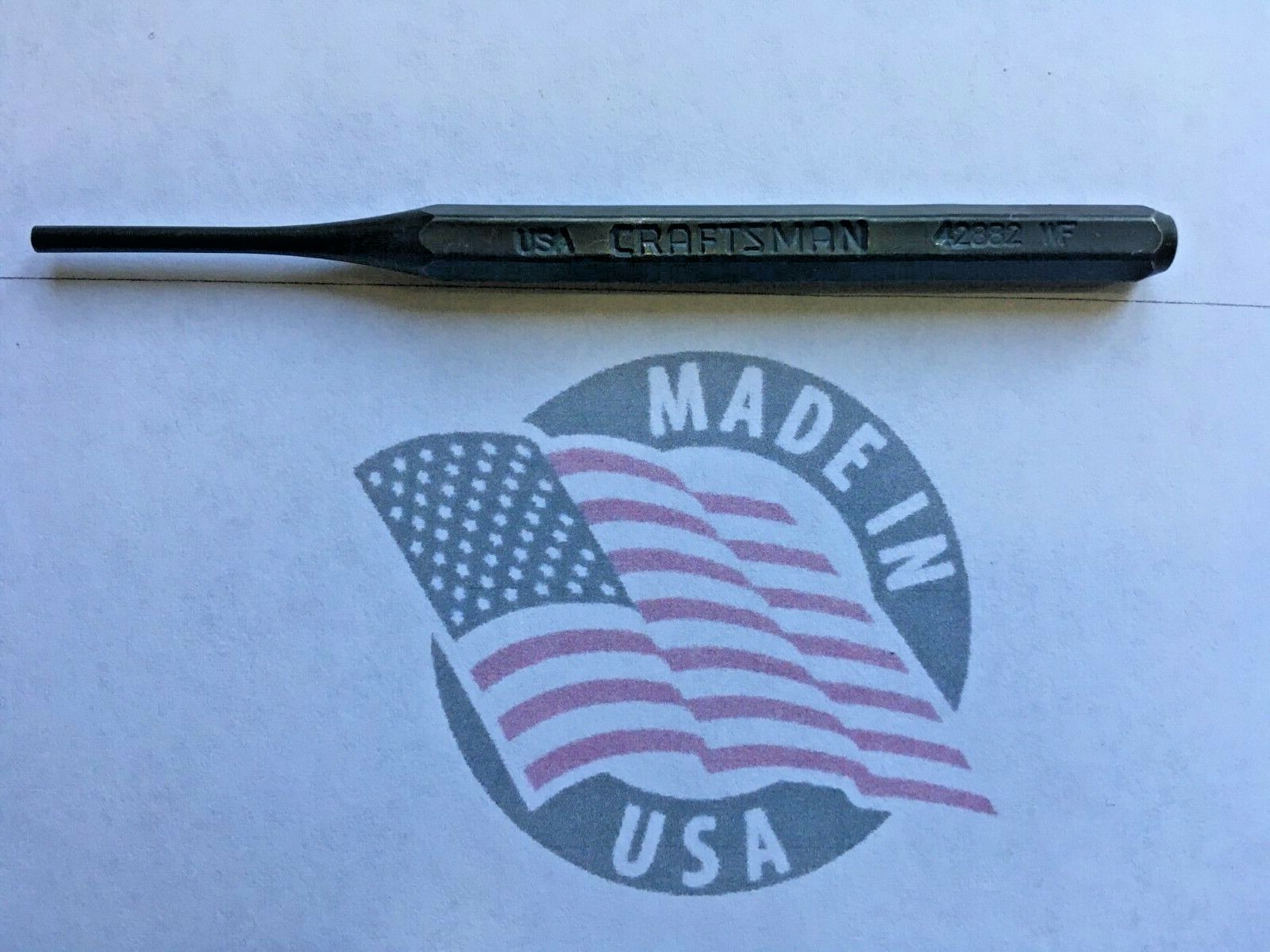 SET OF 2 CRAFTSMAN *USA MADE* Pin Punches #42885-3/16"x5 in. & #42882-3 ...