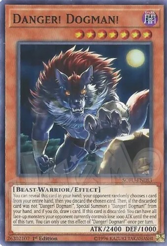 Yugioh - Danger! Dogman! - 1st Edition Super Rare NM - Free Holographic ...