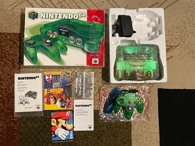 Jungle Green Nintendo 64 Console -Tight Stick- Complete Box CIB NUS-001 ...