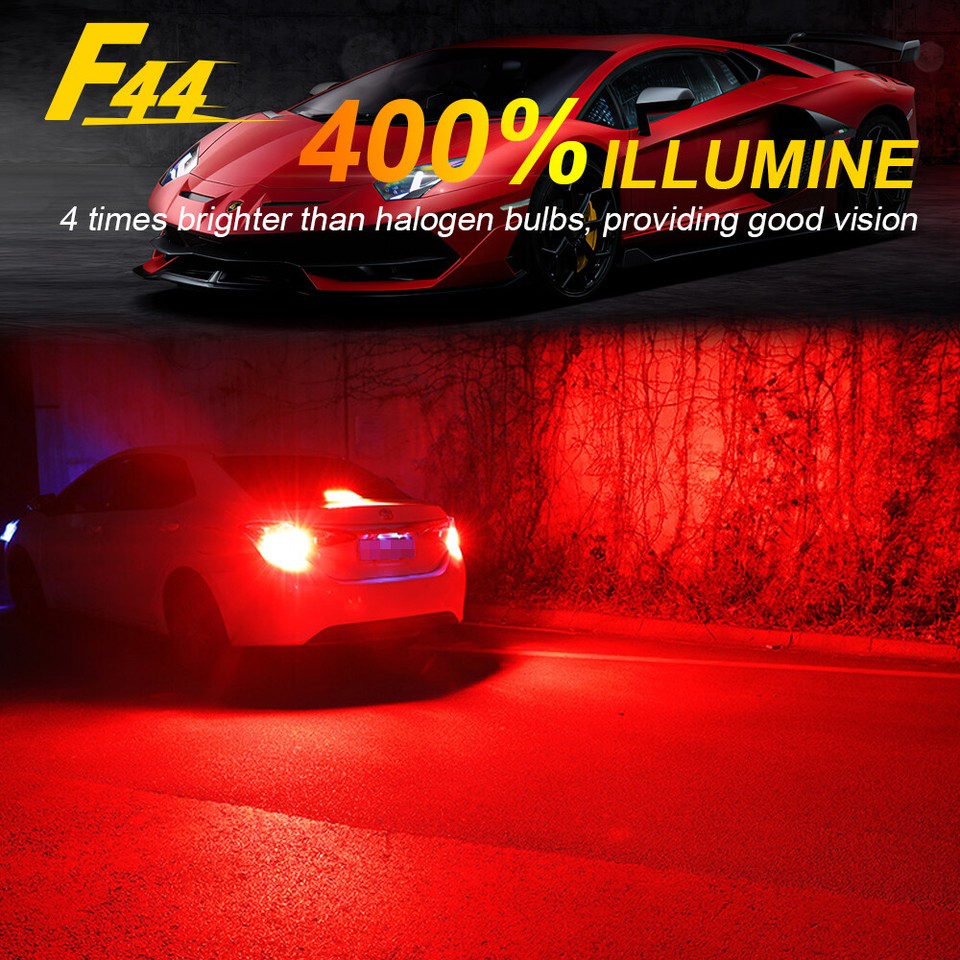 2pcs 1156 7506 Red LED Strobe Flashing Brake Tail Light Bulbs for ...
