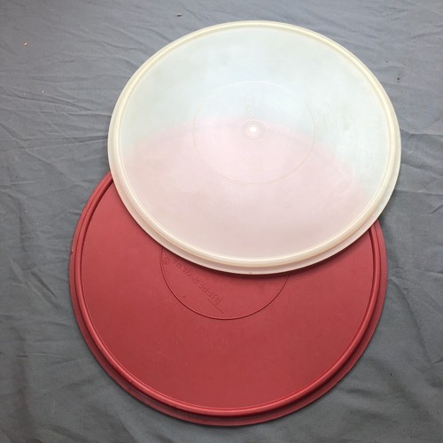 Vintage Tupperware Lids Lot of 2 Red and Clear | eBay