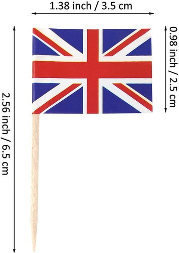 Union Jack Toothpicks Cocktail BBQ Cupcake Topper VE Day Royal Street ...