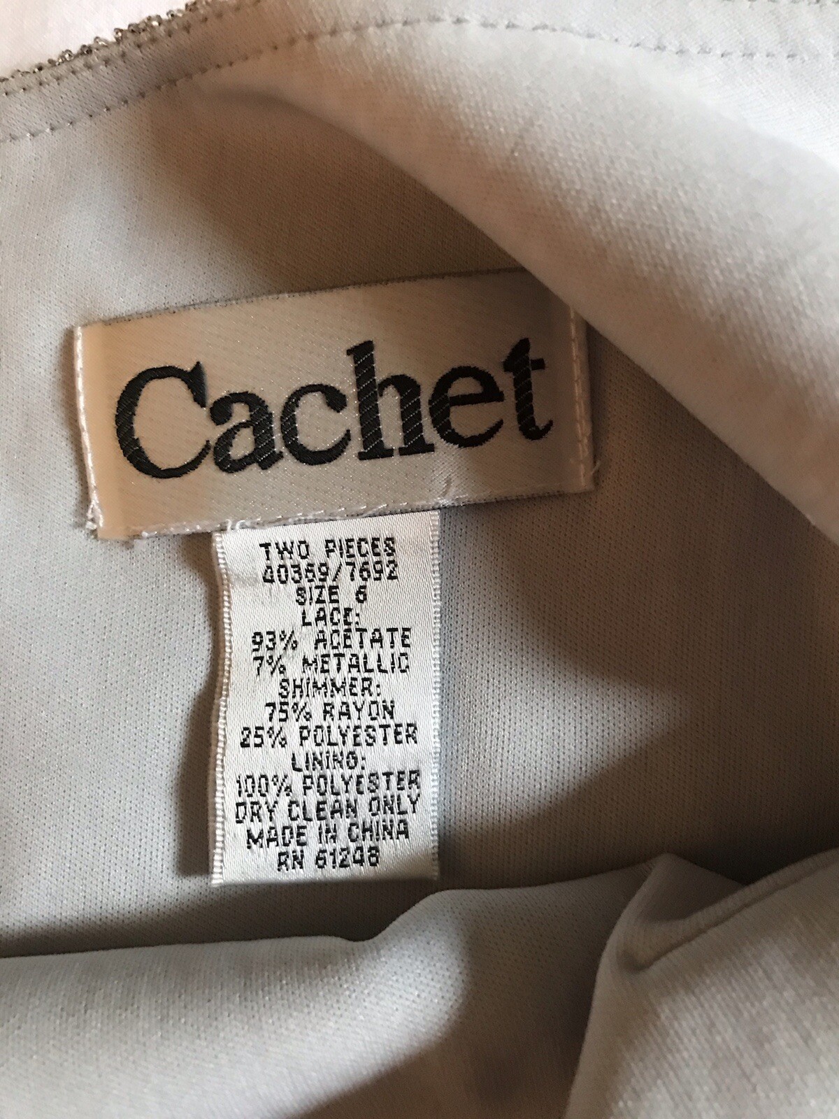 Cachet dress 6 sliver long formal STUNNING CLASSIC - Gem