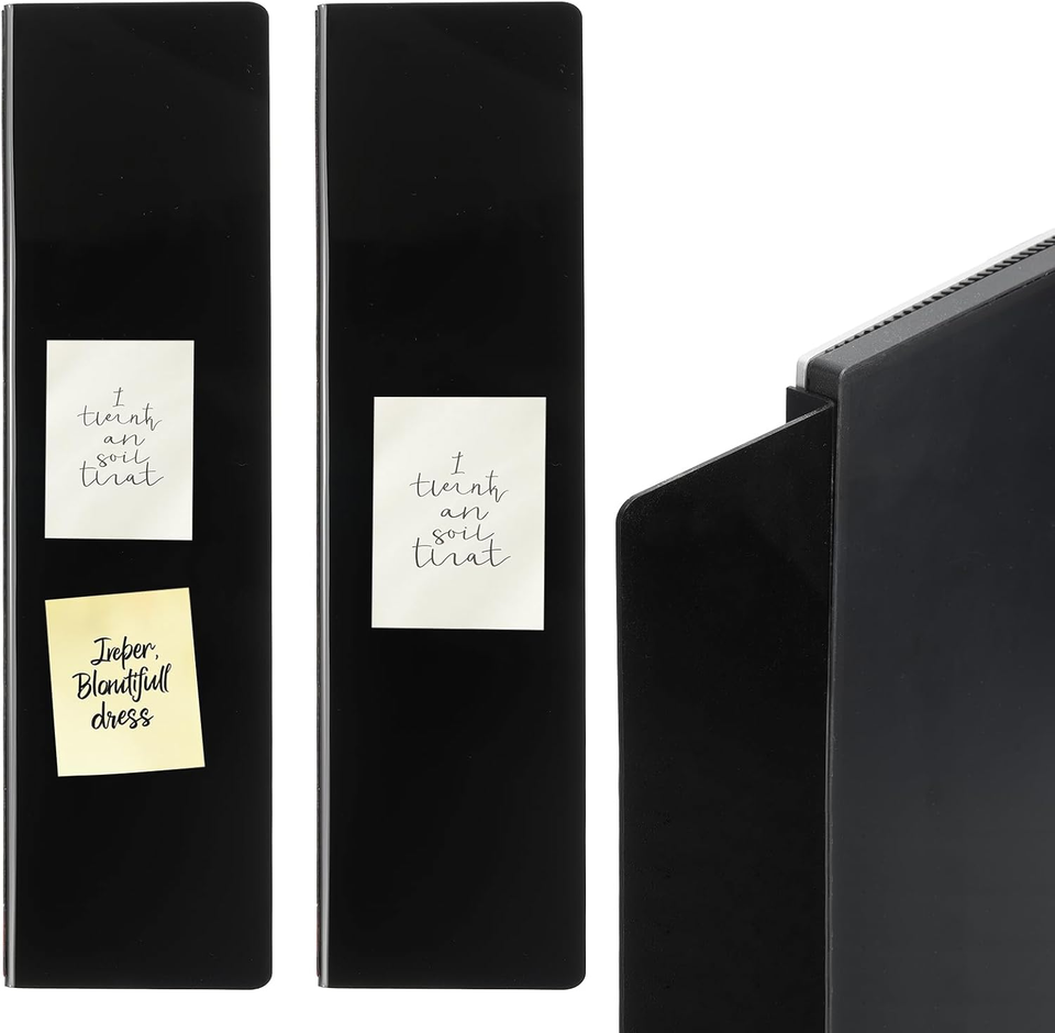 Monitor Memo Board, Black L Shape Self-Adhesive Sticky Note Holder Side ...