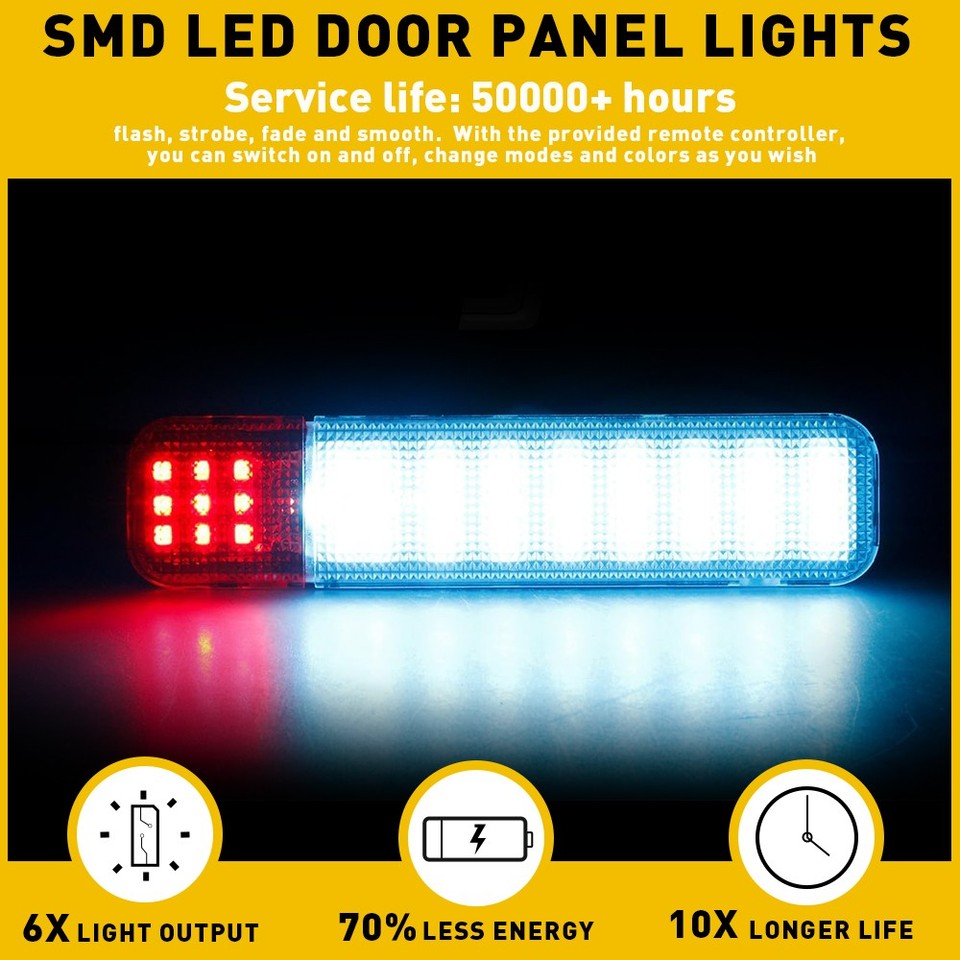 LED Interior Door Panel Courtesy Lights White Red For GMC Chevy ...