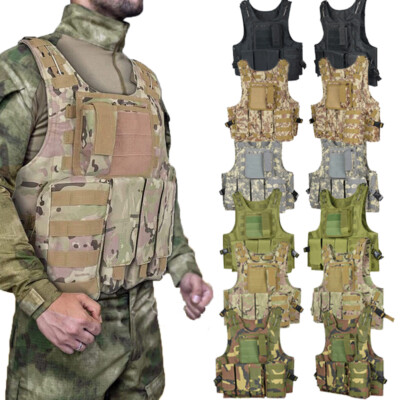 Tactical Military Combat MOLLE Vest Outdoor CS Game Field Protective ...