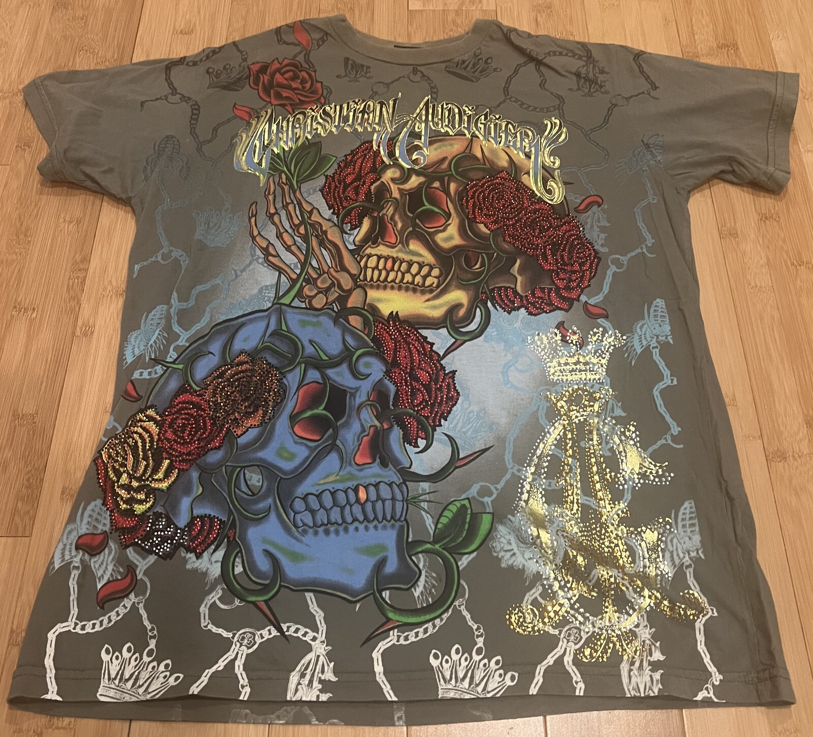 Authentic Men's Christian Audigier Vintage ('00 -'06) T-shirt Green ...