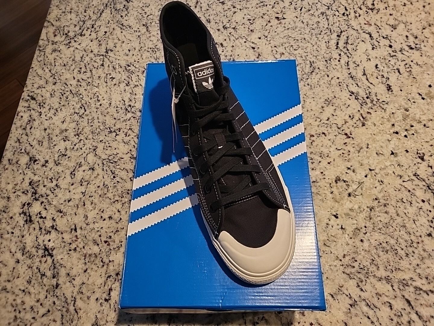 Adidas Originals Mens Nizza Hi RF Core Black / White Canvas Size 12 ...