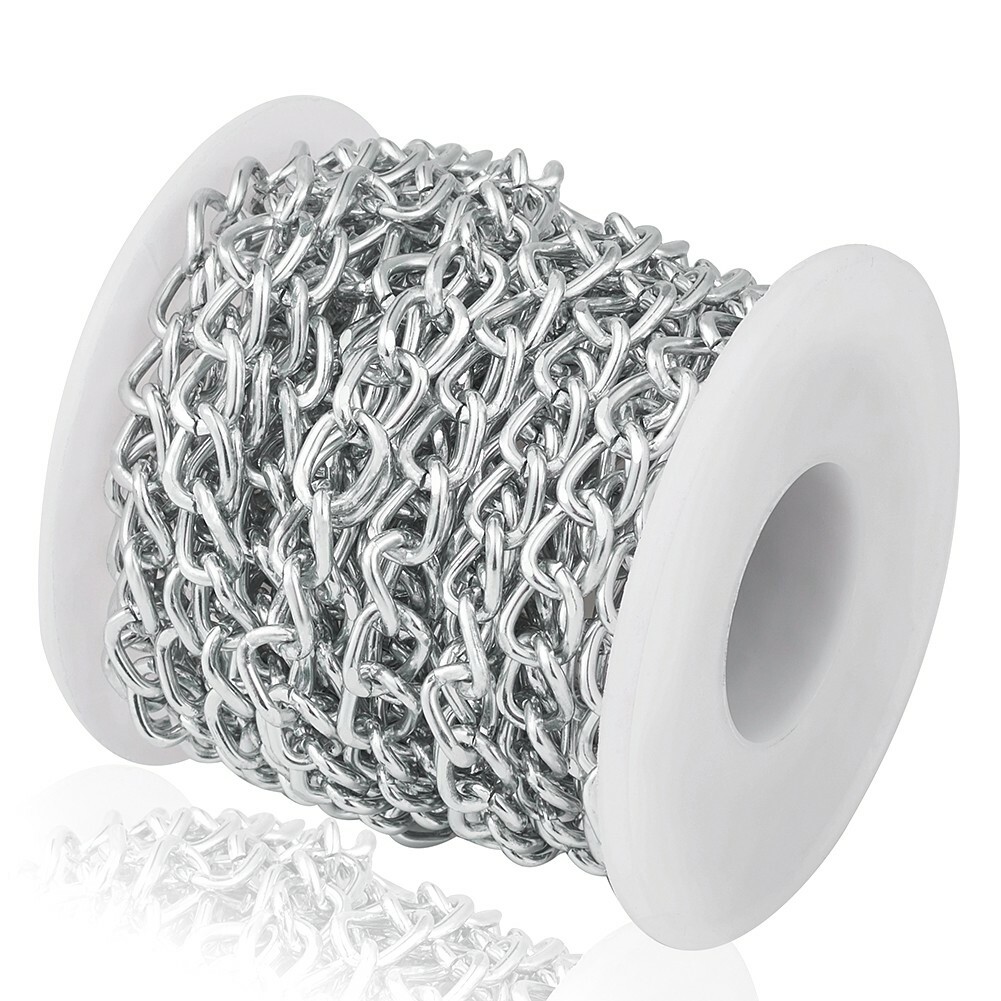 5m/set Aluminium Twisted Curb Chains with Spool For Jewelry Making 10x6 ...