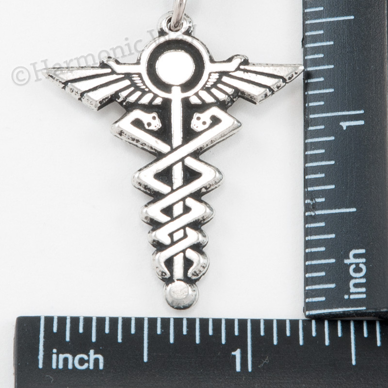 CADUCEUS Necklace Pendant medicine healing Healer's pendant staff ...