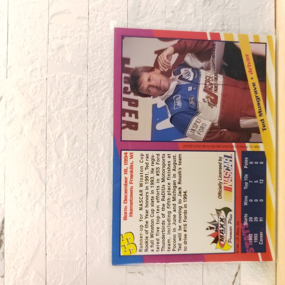 Ted Musgrave #55 1994 Maxx Premier Plus U.S. Racing | eBay